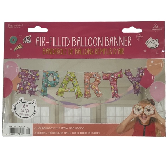 Anagram | Party Supplies | Airfilled Balloon Banner Party 6 Inches Long ...